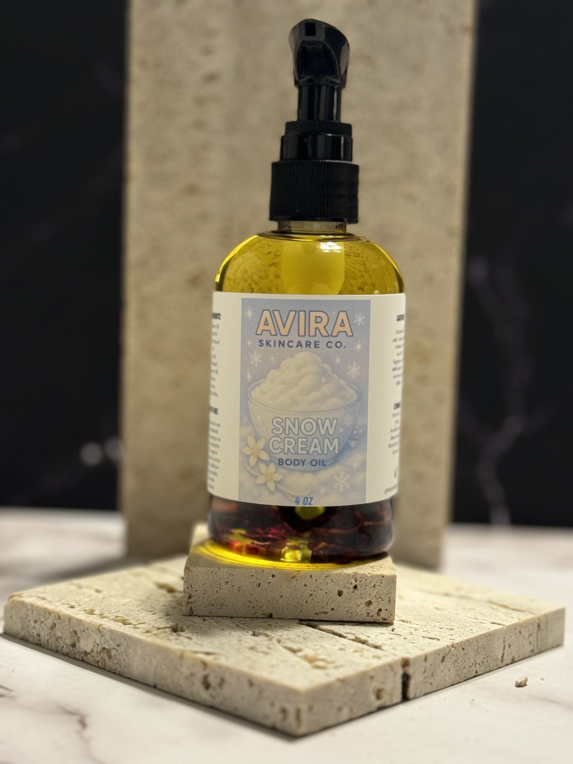 Snow Cream Body Oil- 4 oz. – Avira Skincare Co.